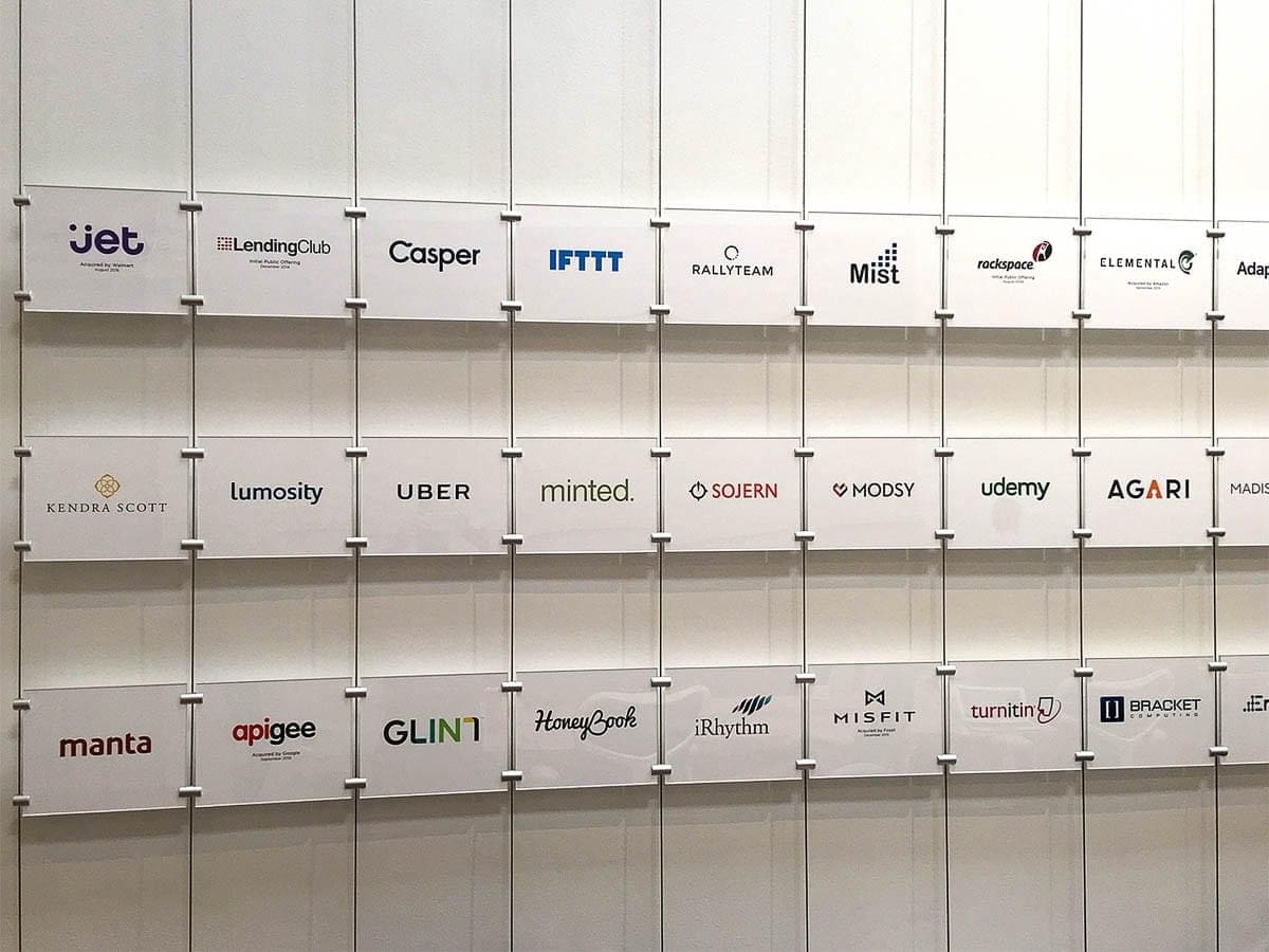 Interior Signs and Office Directories with Cable/Rod Systems