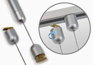 Rail/Track Tension Cable Display System for Posters and Graphics