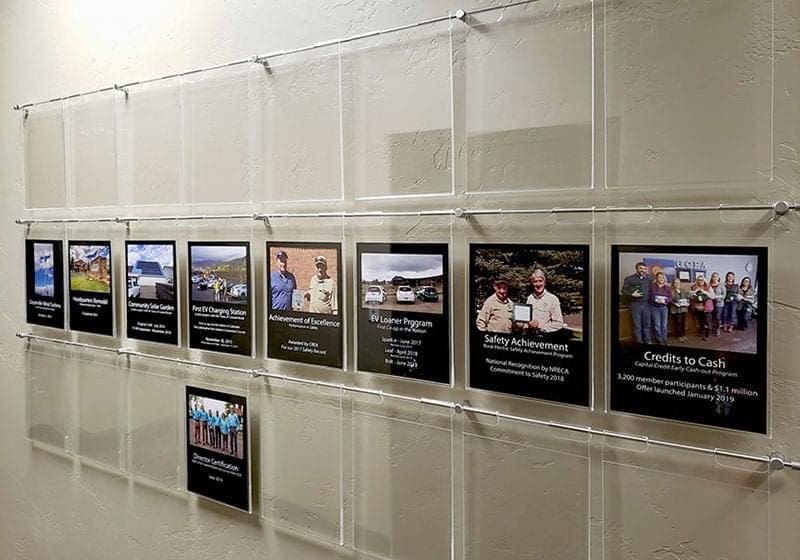 Hook-on Info/Photo Wall Display for Lobby and Office Space