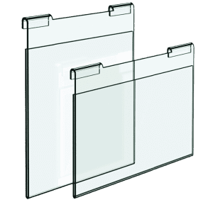 Hook-on Acrylic Info/Poster Holders | Acrylic Frames for Rod System