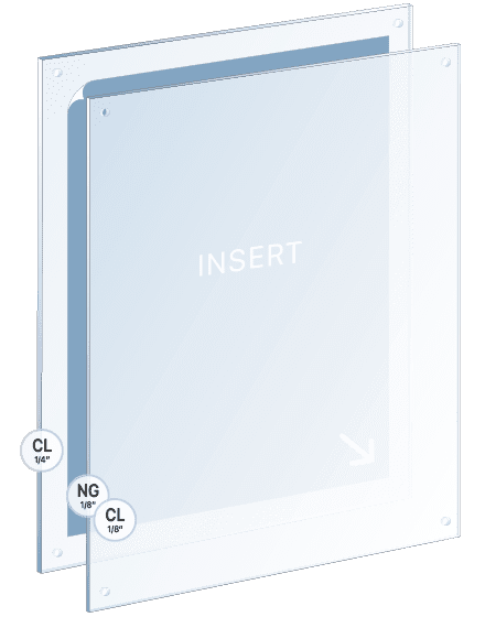 Acrylic Poster Frames | Frameless Acrylic Frames with Standoffs
