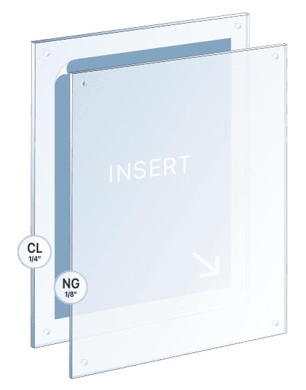 Acrylic Poster Frames | Frameless Acrylic Frames with Standoffs