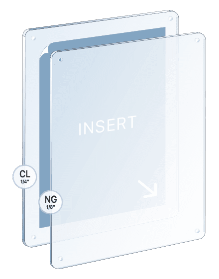 Acrylic Poster Frames | Frameless Acrylic Frames with Standoffs
