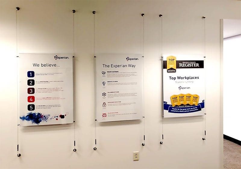 Cable/Rod Suspended Poster Displays | Easy Access Acrylic Display