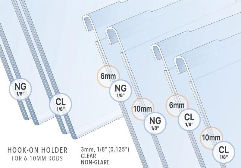Hook-on Acrylic Poster Display Large Format | Rod Display Kits