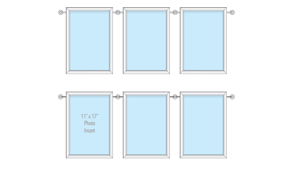 Hook-on Picture Display with Aluminum Frames | Front-Load Frame