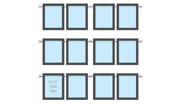 Hook-on Picture Display with Aluminum Frames | Front-Load Frame