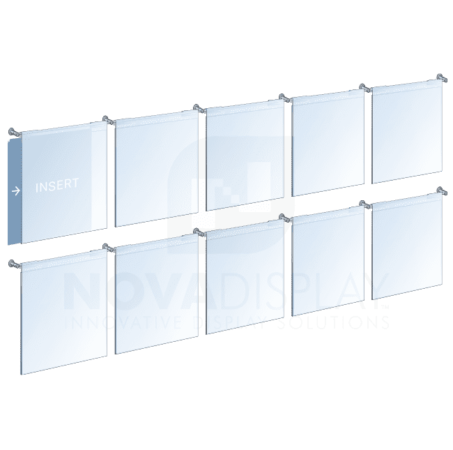 Wall Mounted Hook-on Poster Displays | Large Acrylic Holders