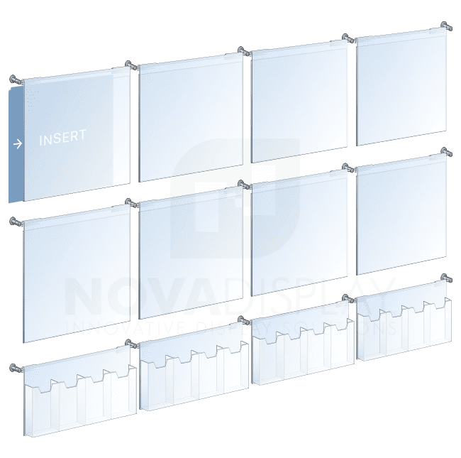 Wall Mounted Hook-on Poster Displays | Large Acrylic Holders