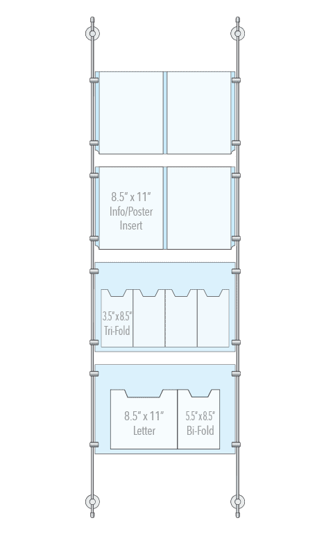 Cable/Rod Suspended Literature / Information Display Kits