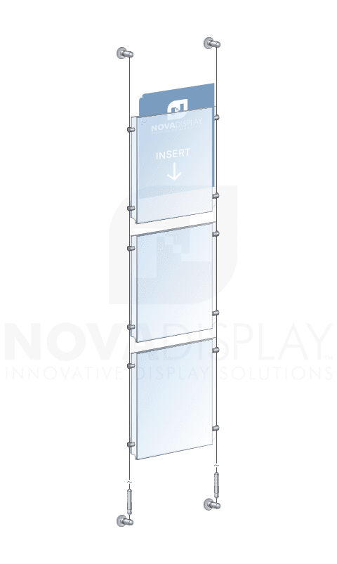 Cable/Rod Suspended Displays | Acrylic Info/Poster Display Kits