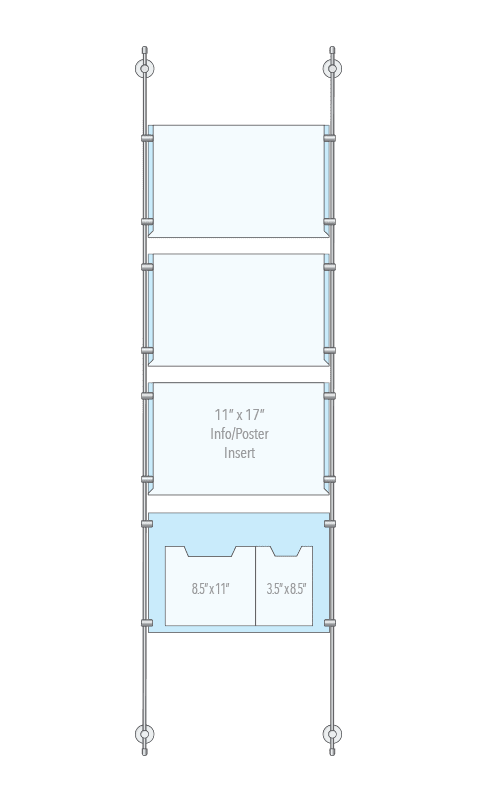 Cable/Rod Suspended Displays | Acrylic Info/Poster Display Kits