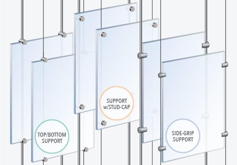 Cable/Rod Suspended Poster Display | Non-Glare Acrylic Frames