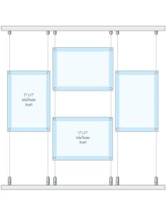 Rail/Track Mounted Acrylic Poster Displays with Tensioned Cables