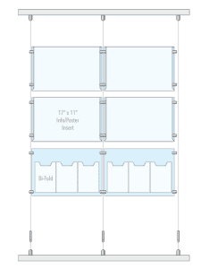 Rail/Track Mounted Acrylic Poster Displays with Tensioned Cables