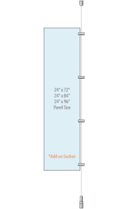 Cable/Rod Suspended Partition Walls | Acrylic Resin Décor Panels