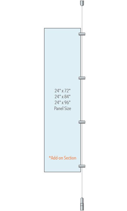 Cable/Rod Suspended Partition Walls | Acrylic Resin Décor Panels