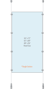 Cable/Rod Suspended Partition Walls | Acrylic Resin Décor Panels