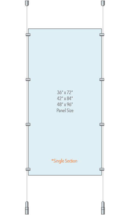Cable/Rod Suspended Partition Walls | Acrylic Resin Décor Panels
