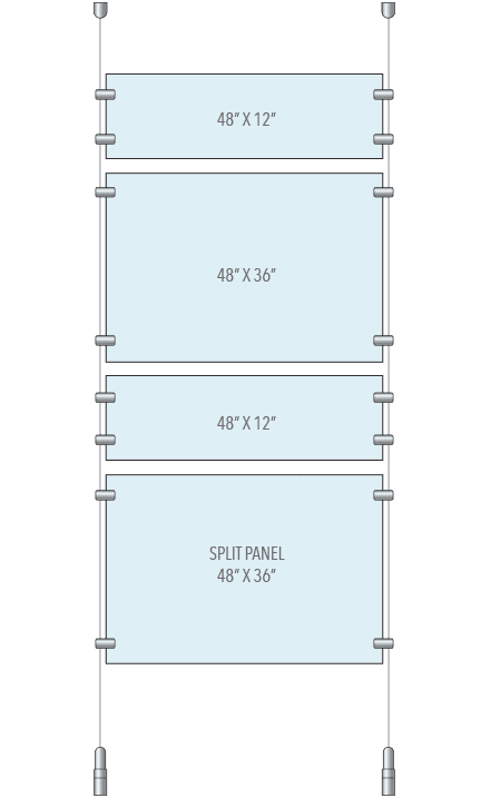 Cable/Rod Suspended Partition Walls | Acrylic Resin Décor Panels