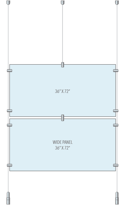 Cable/Rod Suspended Partition Walls | Acrylic Resin Décor Panels