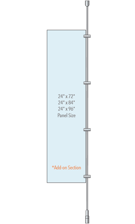 Cable/Rod Suspended Partition Walls | Acrylic Resin Décor Panels