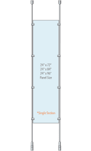 Cable/Rod Suspended Partition Walls | Acrylic Resin Décor Panels