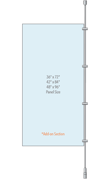 Cable/Rod Suspended Partition Walls | Acrylic Resin Décor Panels