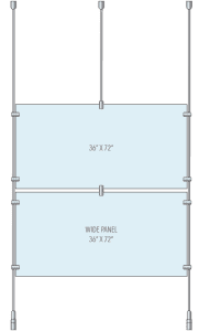 Cable/Rod Suspended Partition Walls | Acrylic Resin Décor Panels