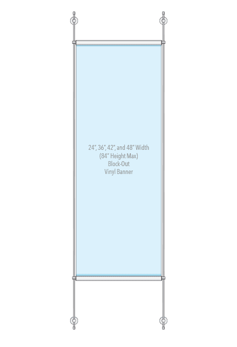 Cable/Rod Suspended Graphic and Banner Presentation Displays