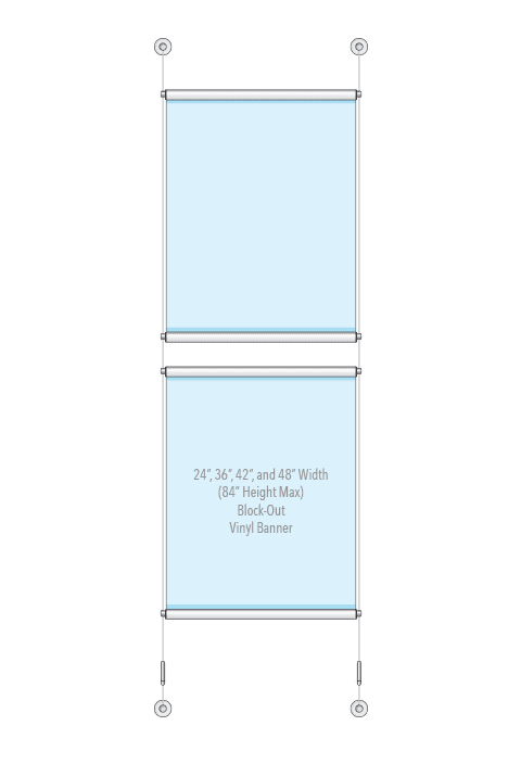 Cable/Rod Suspended Graphic and Banner Presentation Displays