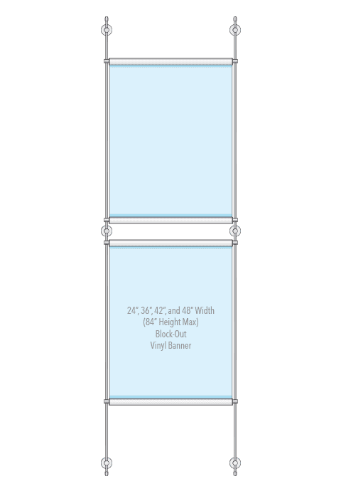 Cable/Rod Suspended Graphic and Banner Presentation Displays