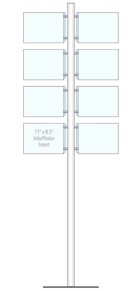 Info-Post Floor Display Stands | Modular Single Post Floor Display