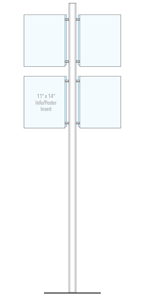Info-Post Floor Display Stands | Modular Single Post Floor Display