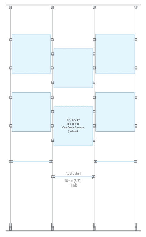 Cable/Rod Suspended Acrylic Showcase Displays | Nova Display