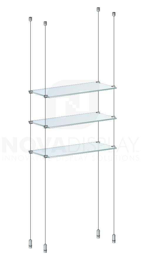 Cable Suspended Shelf Display Kits | Acrylic and Glass Shelves