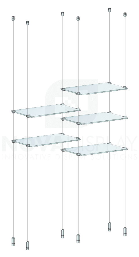 Cable Suspended Shelf Display Kits | Acrylic and Glass Shelves