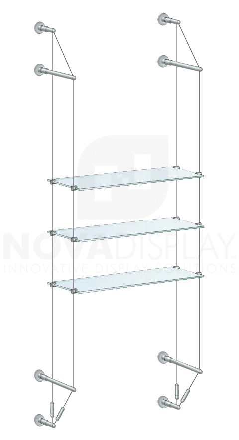 Cable Suspended Shelving Systems for Eyewear Displays