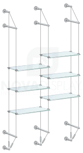 Cable Suspended Shelf Display Kits | Acrylic and Glass Shelves