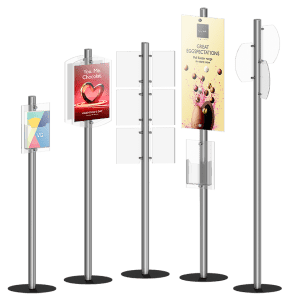 Info-Post Floor Display Stands | Modular Single Post Floor Display