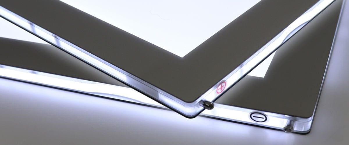 Cable Suspended LED Backlit Displays for Walls and Windows