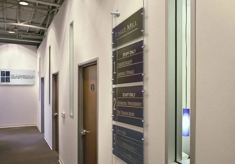 Hanging Directional Signage with Cable/Rod Systems